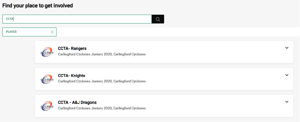 Help With Registration into a Team – Carlingford Cyclones Touch Association